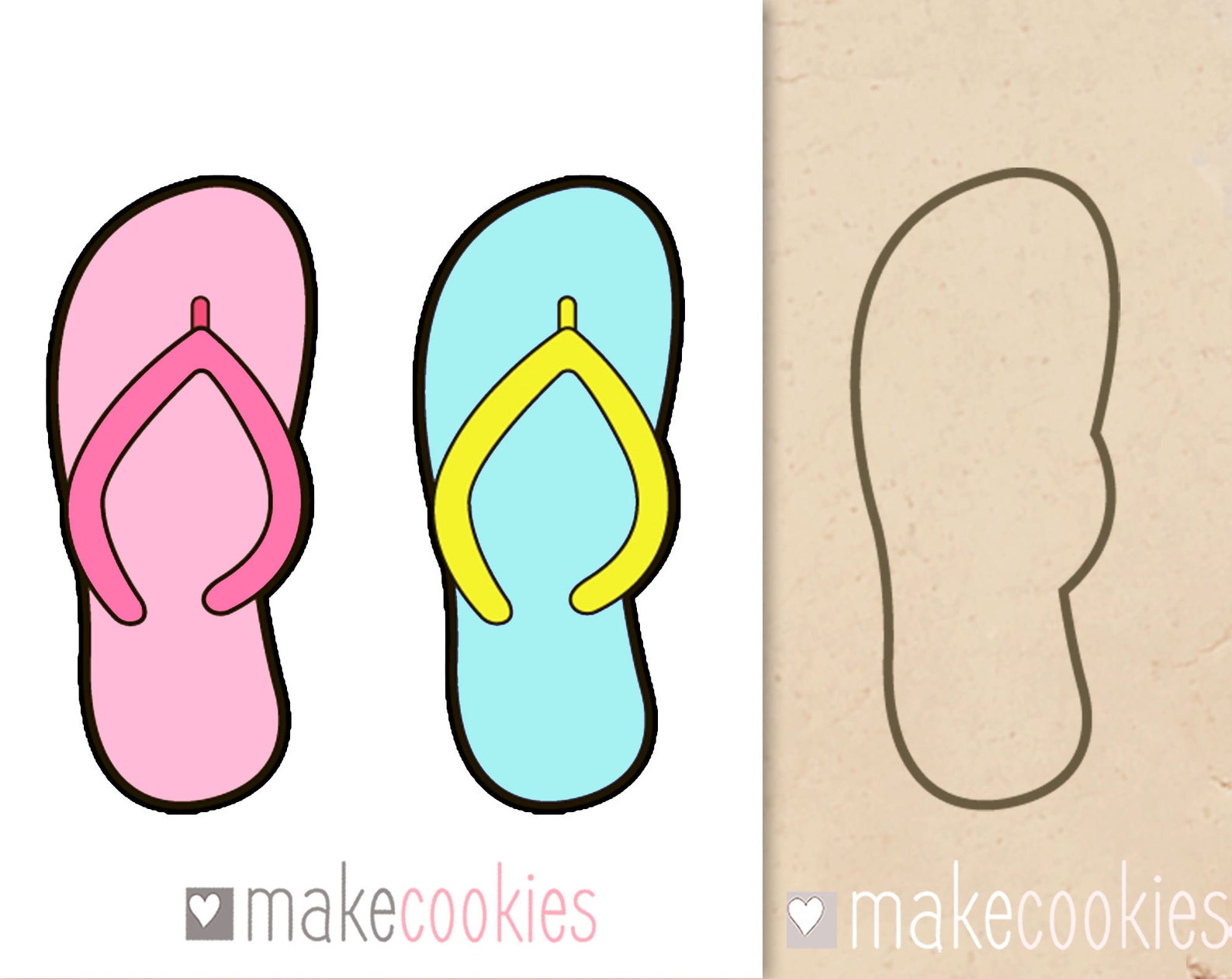 Flip Flop Cookie Cutter Cookie Cutters Vacation Theme - Etsy