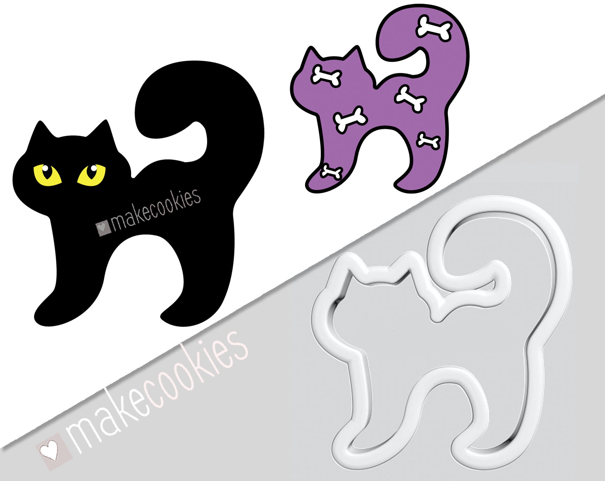 Halloween Black Cat Cookie Cutter Halloween Cookie Cutters | Etsy