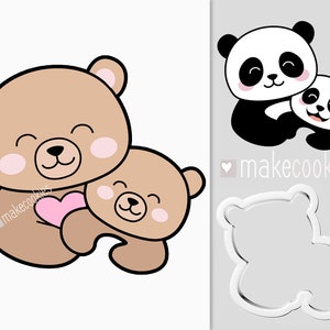 Mama Bear Cookie Cutter, Panda Cookie Cutter, Mother's Day, Fondant ...