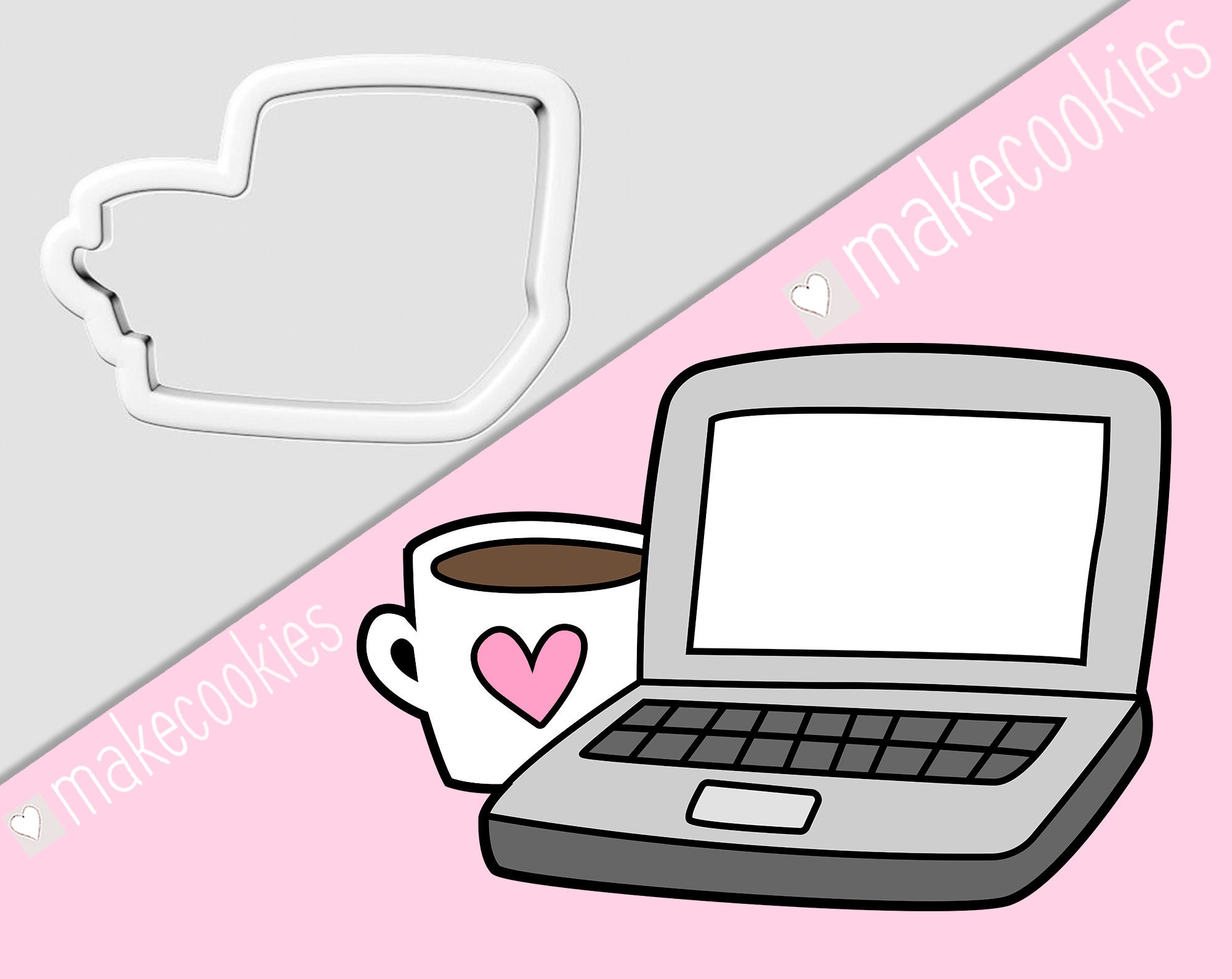 Computer Cookie Cutter Laptop Cookie Cutter Notebook Cookie - Etsy