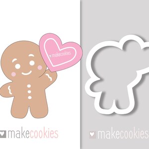 Gingy With Heart Cookie Cutter, Gingerbread Man, Christmas and ...