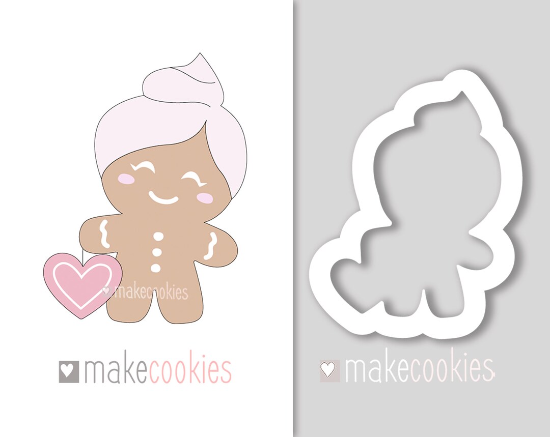 Gingy Girl With Heart Cookie Cutter - Etsy