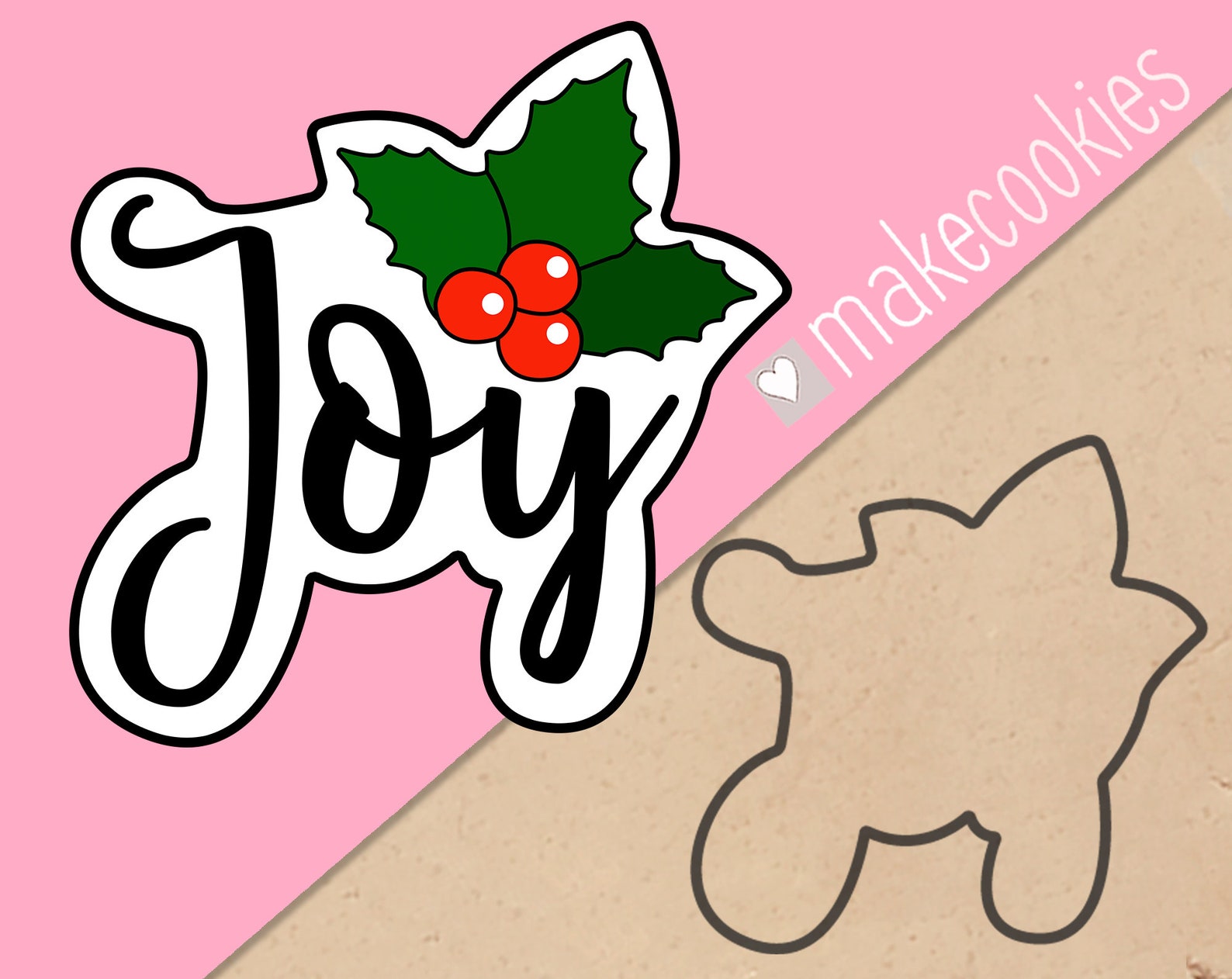 Joy Cookie Cutter Christmas Cookie Cutters Merry Christmas - Etsy