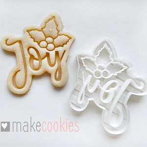 Joy Cookie Cutter, Christmas Cookie Cutters - Etsy