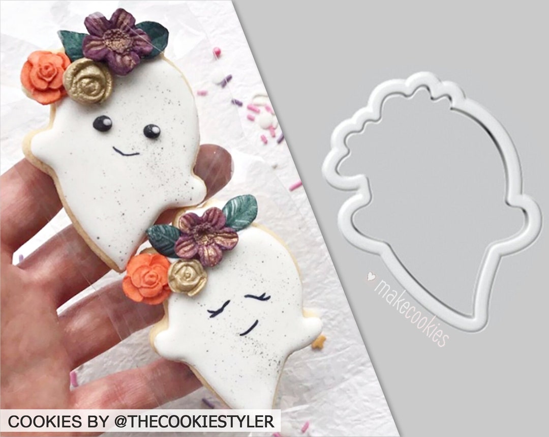 Ghost Cookie Cutter Floral Ghost Cookie Cutter Halloween Cutters Fondant Cutters Etsy