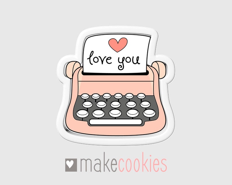 Typewriter Cookie Cutter Valentine's Day Cookie Cutters - Etsy