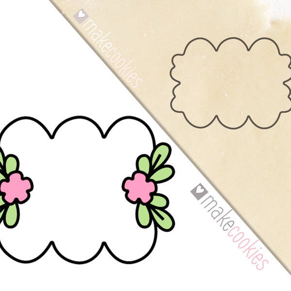 Floral Plaque Cookie Cutter - Etsy