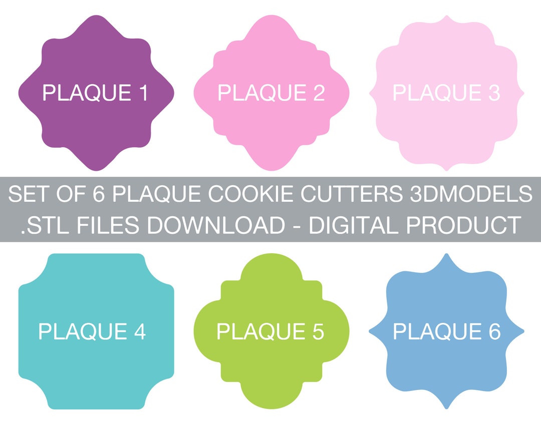 Digital Download Plaque Cookie Cutter Set STL Files for 3D Printing - Etsy