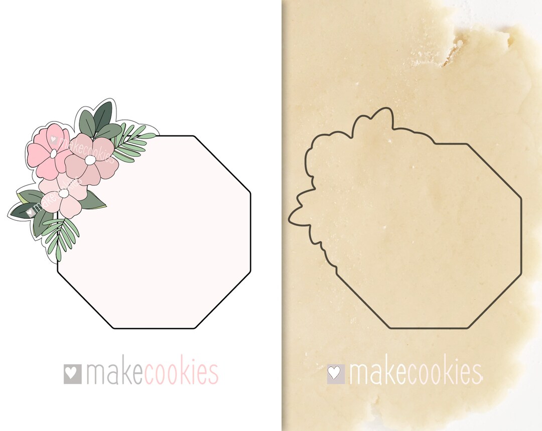 Floral Octagon Cookie Cutter, Fondant Cutters - Etsy