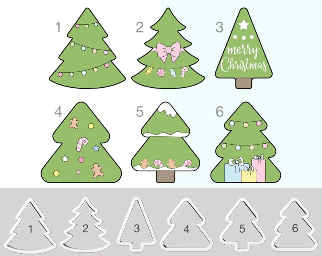 Christmas Tree Cookie Cutter, Fondant Cutters, Christmas Cookie Cutters ...