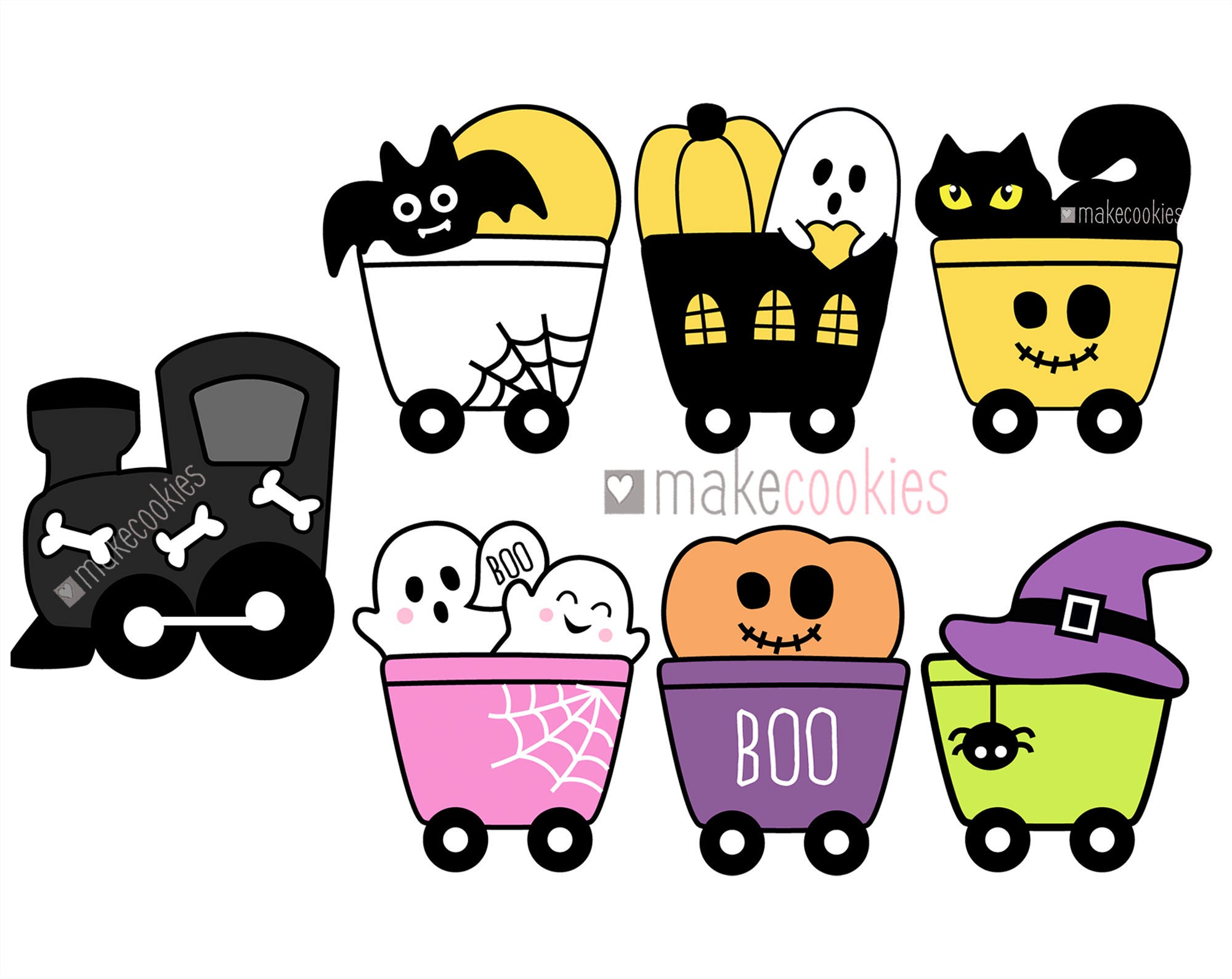 Halloween Train Cookie Cutter Set Train Cookie Cutter - Etsy