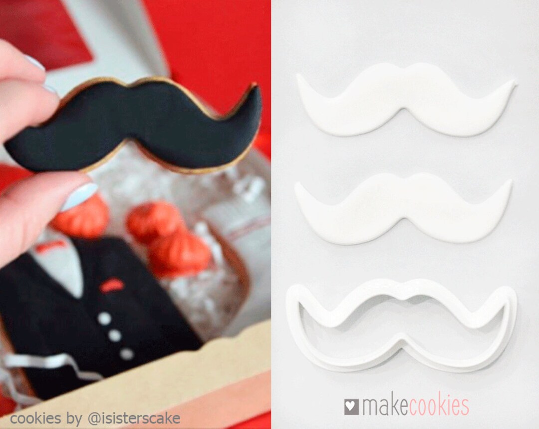 Moustache Cookie Cutter, Father's Day Cutters, Fondant Cutters, Cookie ...