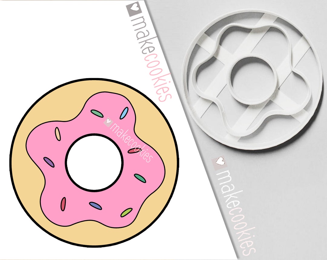 Donut Cookie Cutter 2, Cookie Stamp, Cookie Mold, Food Cookie Cutter ...