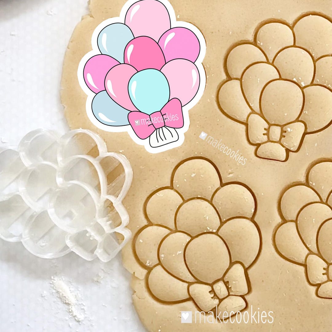 Balloons Cookie Cutter, Celebration Cookie Cutters, Baby Shower ...