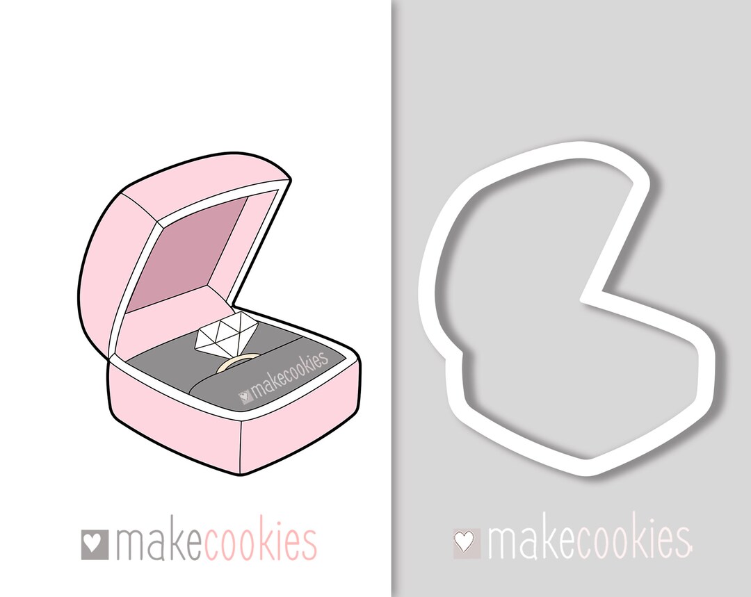 Wedding Ring Box Cookie Cutter for Bridal Shower, Clay Cutters, Wedding ...