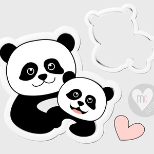 Mama Bear Cookie Cutter, Panda Cookie Cutter, Mother's Day, Fondant ...