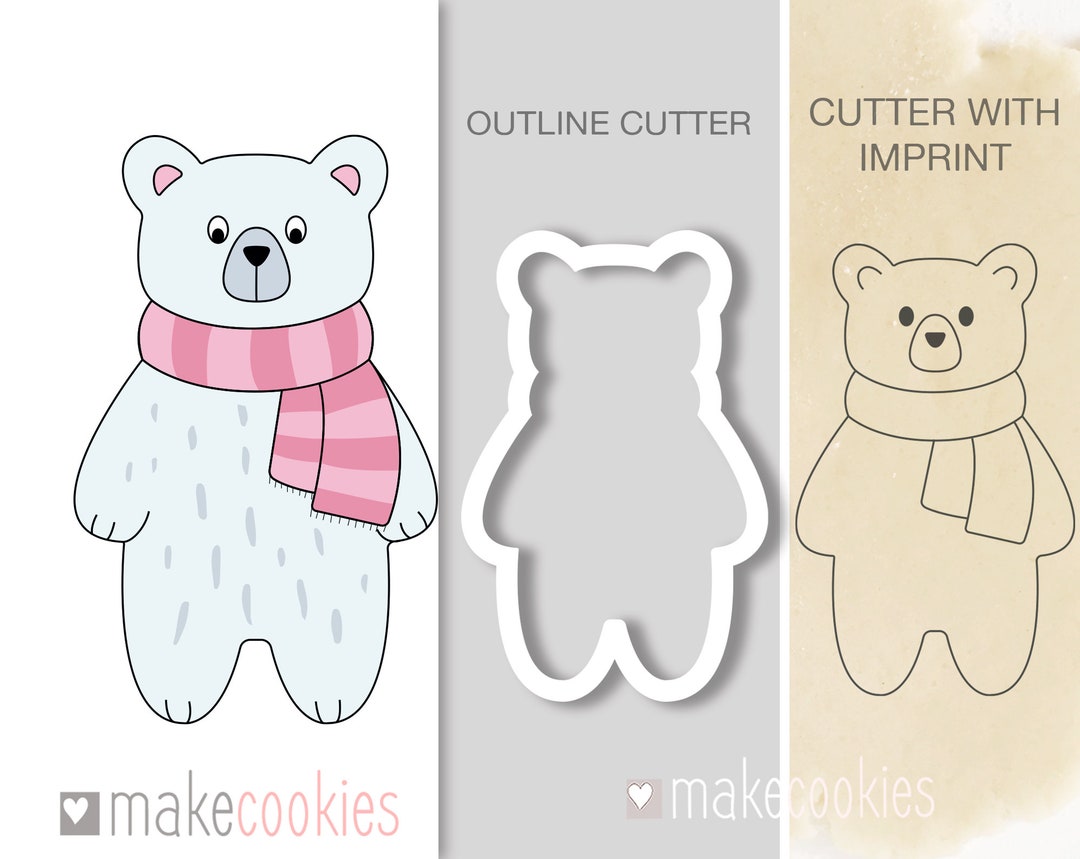 Polar Bear Cookie Cutter, Christmas Cutters, Cookie Mold, Christmas ...