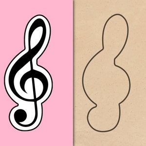 Note Cookie Cutter Treble Clef Cookie Cutter Music Notes - Etsy