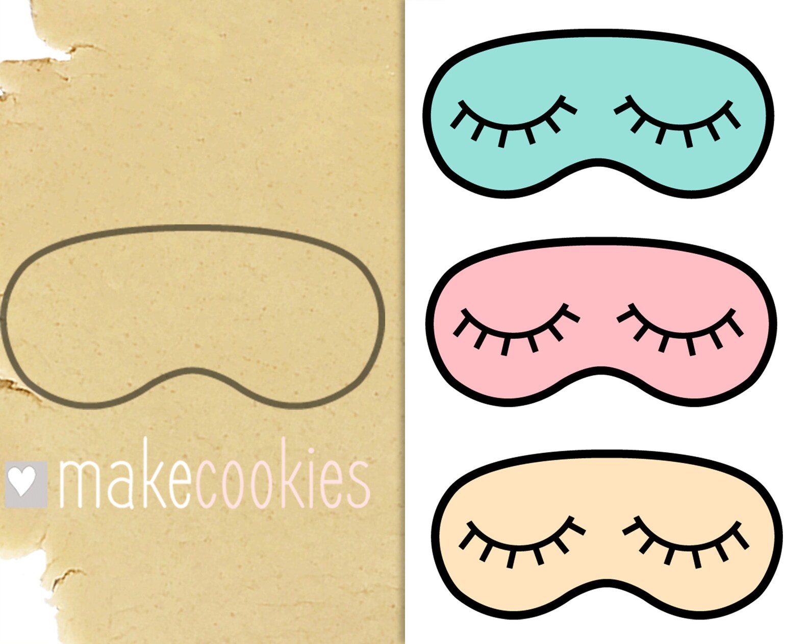 Sleep Mask Cookie Cutter Fondant Cutter 3D Prnted L Bridal - Etsy