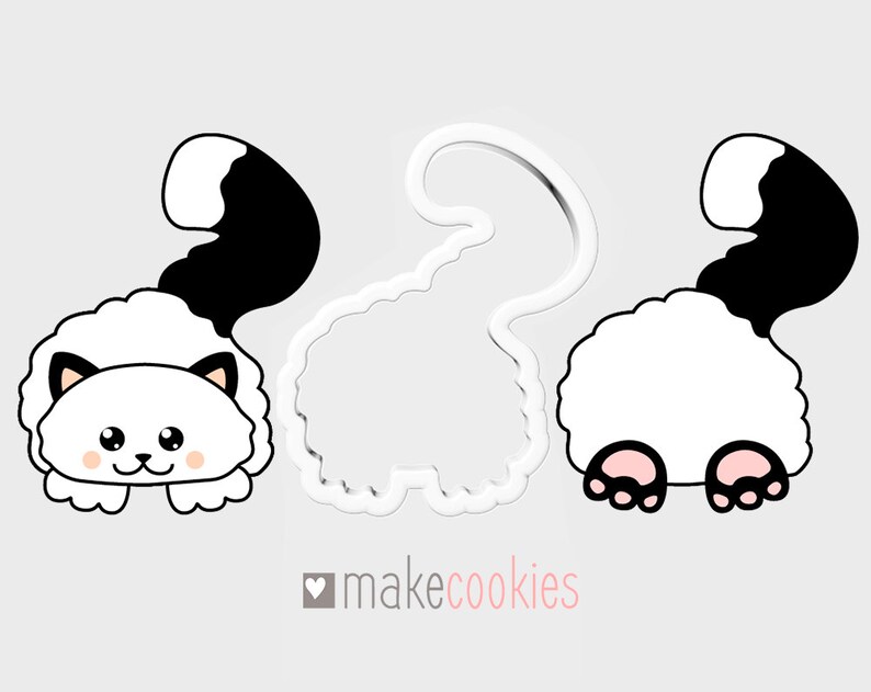 Cute Cat Cookie Cutter Funny Cat Butt Cutter Fondant Cutter - Etsy