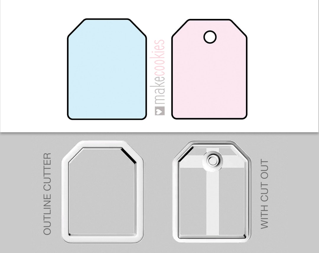 Tea Bag Tag Cookie Cutter (2) L Fondant Cutter L 3D Printed - Etsy