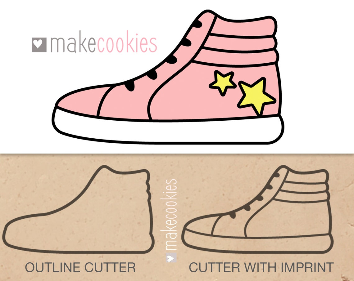 Sneakers Cookie Cutter Shoes Cookie Cutter Fondant Cutters - Etsy