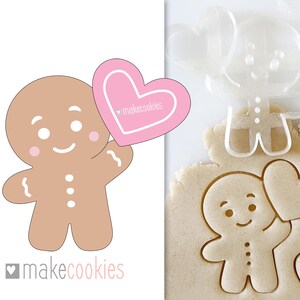 Gingy With Heart Cookie Cutter, Gingerbread Man, Christmas and ...