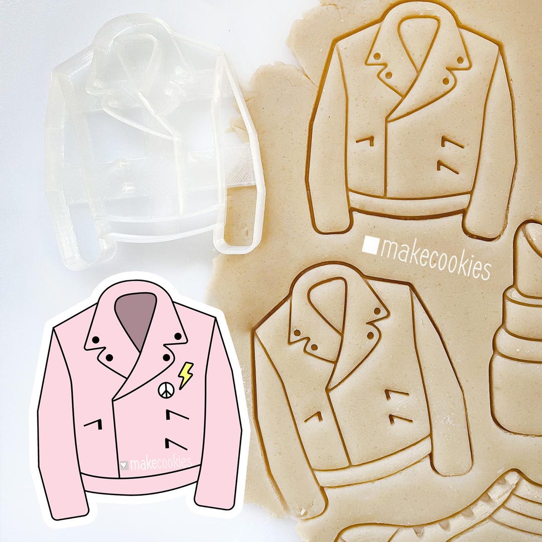 Biker Jacket Cookie Cutter With Imprint Fashion Themed Cookie Stamp - Etsy