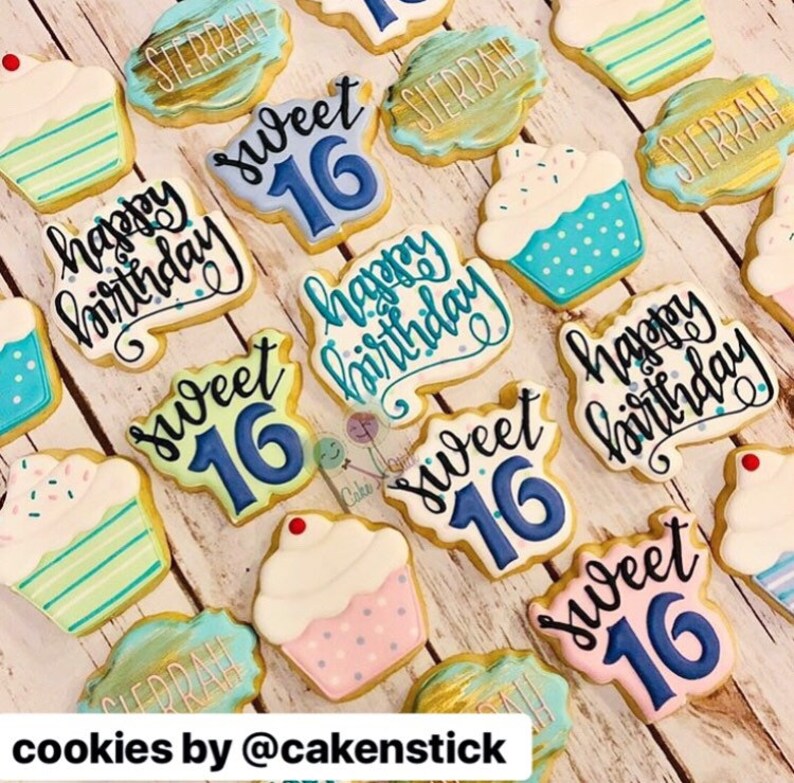 Sweet 16 Cookie Cutter Birthday Cookie Cutter Hand Lettered - Etsy