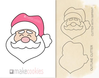 Cheerful Santa Cookie Cutter Christmas Cookie Cutter - Etsy