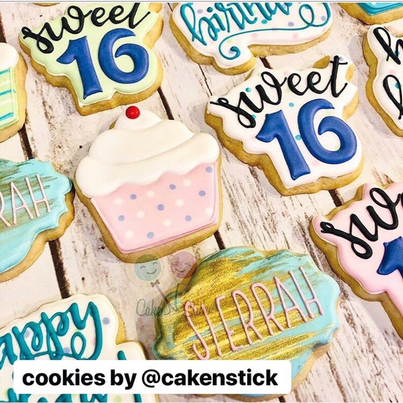 Sweet 16 Cookie Cutter Birthday Cookie Cutter Hand Lettered - Etsy