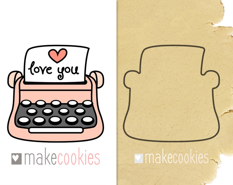 Typewriter Cookie Cutter Valentine's Day Cookie Cutters - Etsy