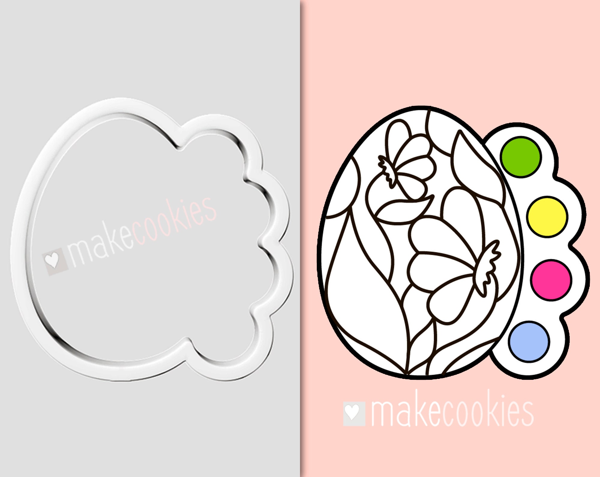 Easter Egg Cookie Cutter PYO, Easter Cutters, Fondant Cutters, PYO ...