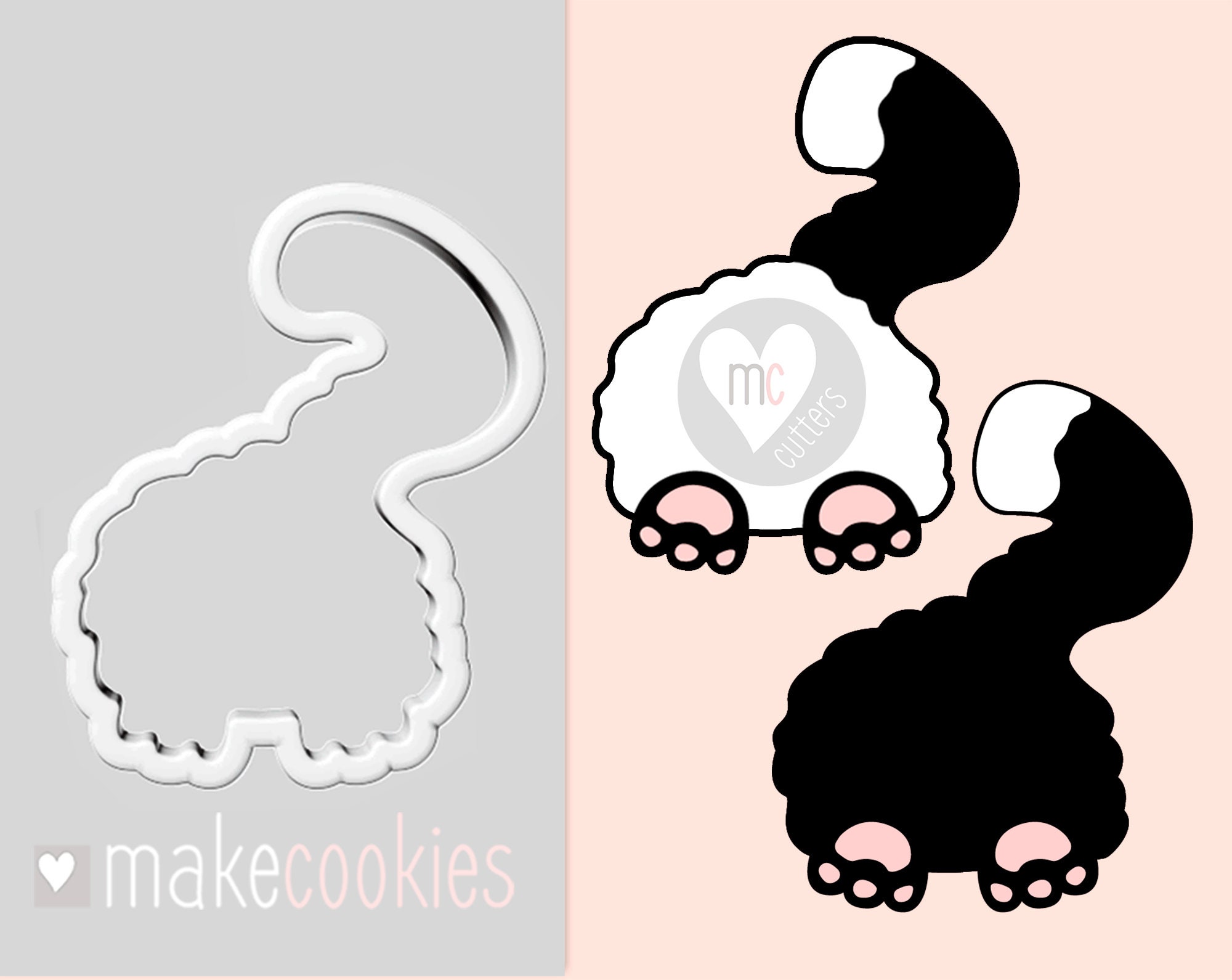 Cute Cat Cookie Cutter Funny Cat Butt Cutter Fondant Cutter - Etsy