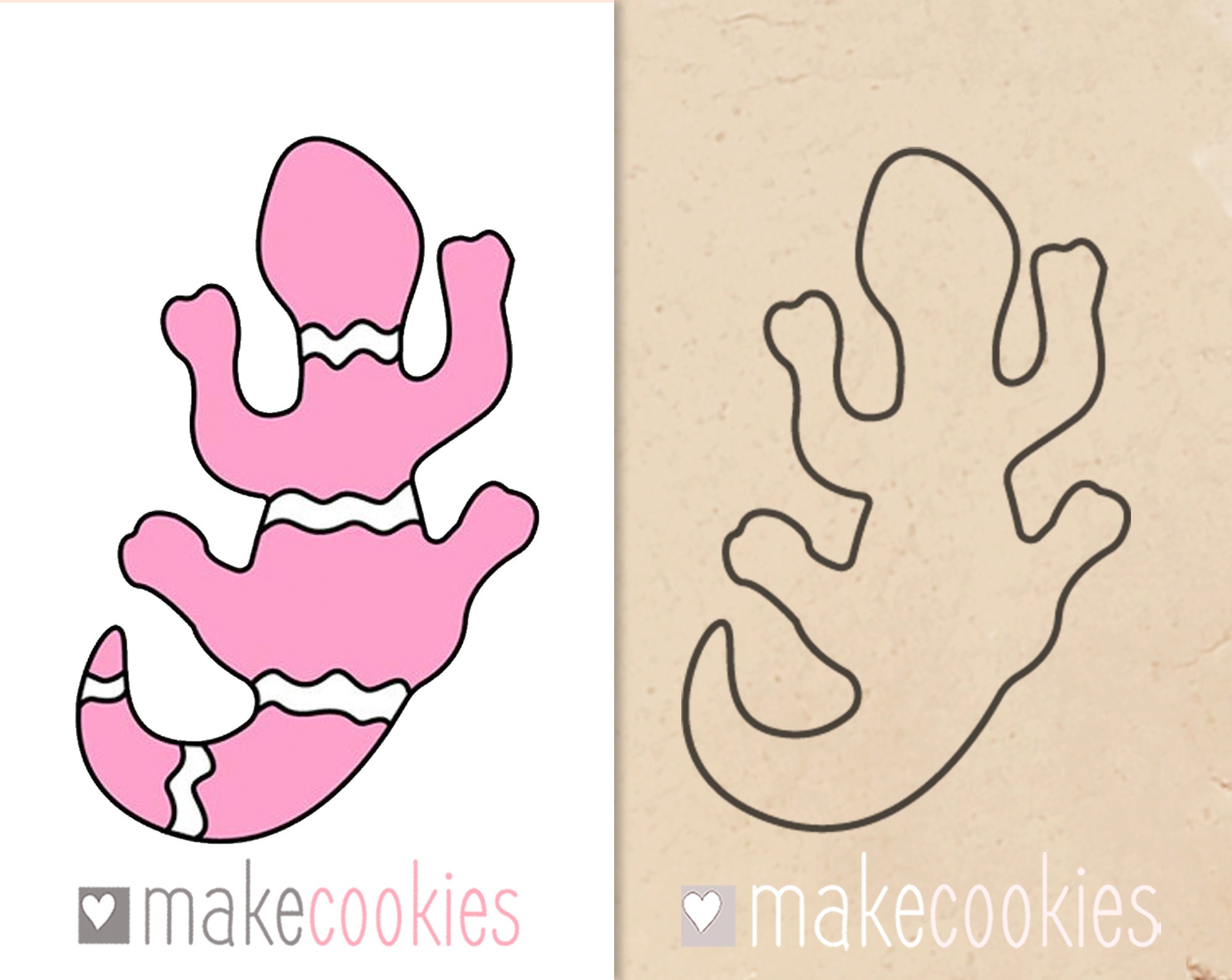Lizard Cookie Cutter Gecko Cookie Cutter Animal Cookie - Etsy