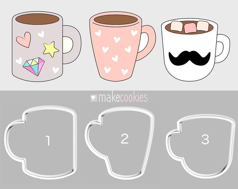 Mug Cookie Cutter Christmas Cookie Cutters Cup Cookie Cutter - Etsy