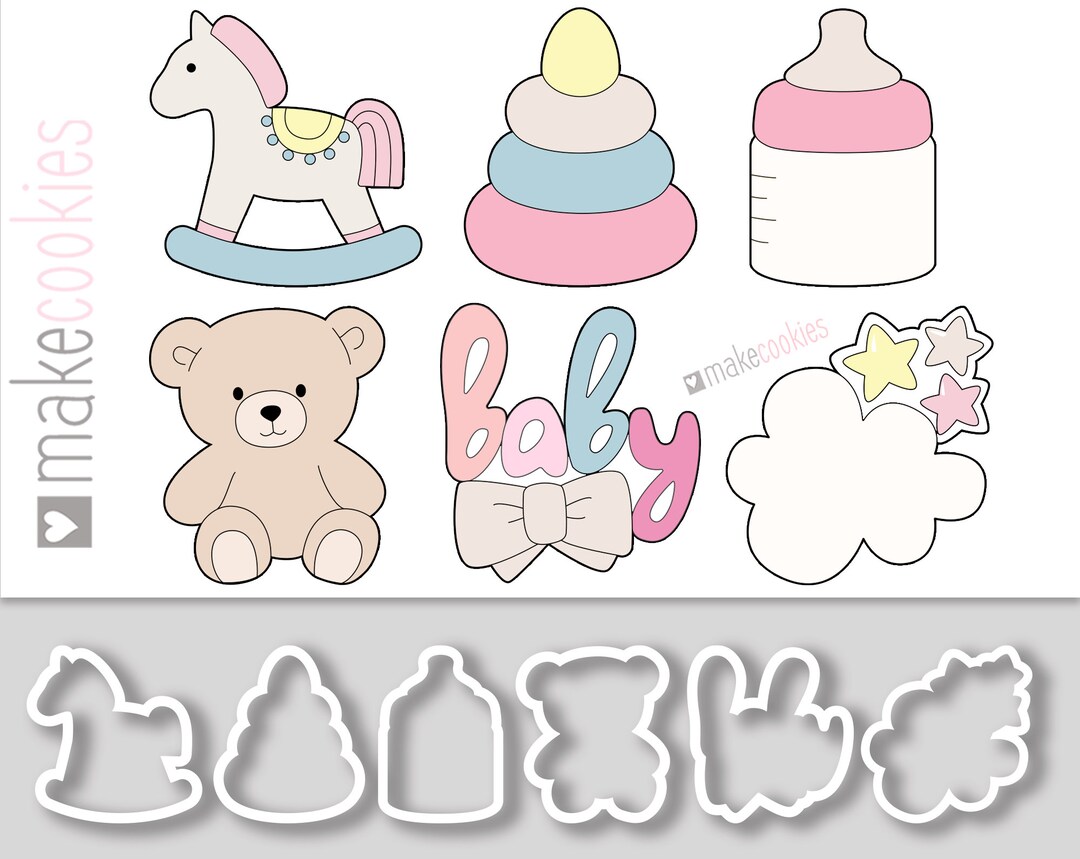 Baby Cookie Cutter Set, Baby Shower Cookie Cutters, Fondant Cutters - Etsy