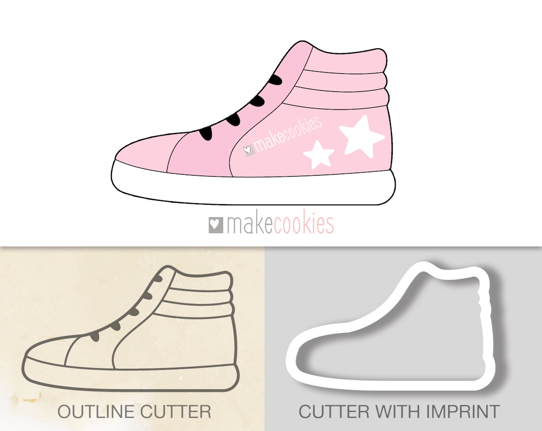 Sneakers Cookie Cutter, Shoes Cookie Cutter, Fondant Cutters, Cookie ...