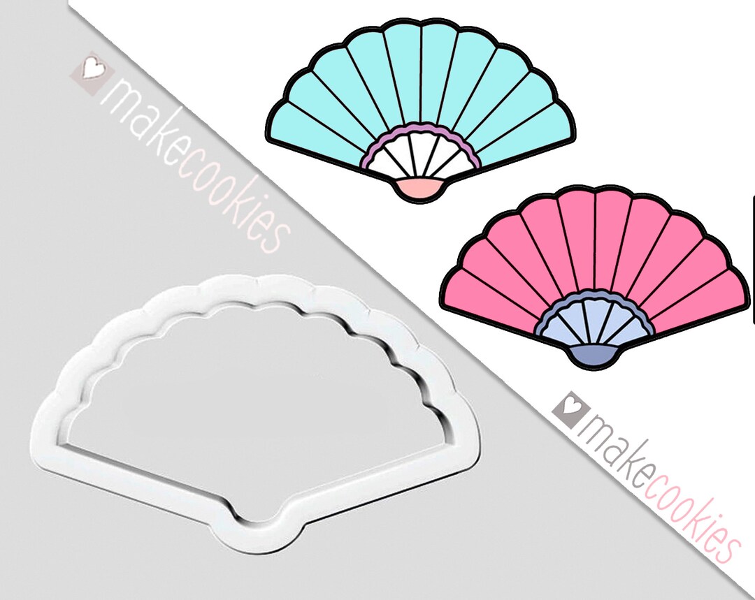 Fan Cookie Cutter, Cookie Cutters, Fondant Cutter, Cookie Stamp, Bridal ...