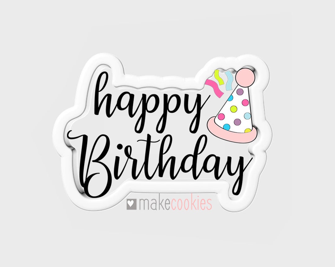 Birthday Plaque Cookie Cutter Happy Birthday Cookie Mold - Etsy