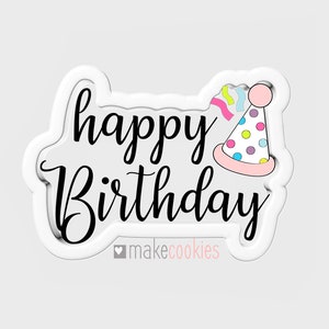 Birthday Plaque Cookie Cutter Happy Birthday Cookie Mold - Etsy