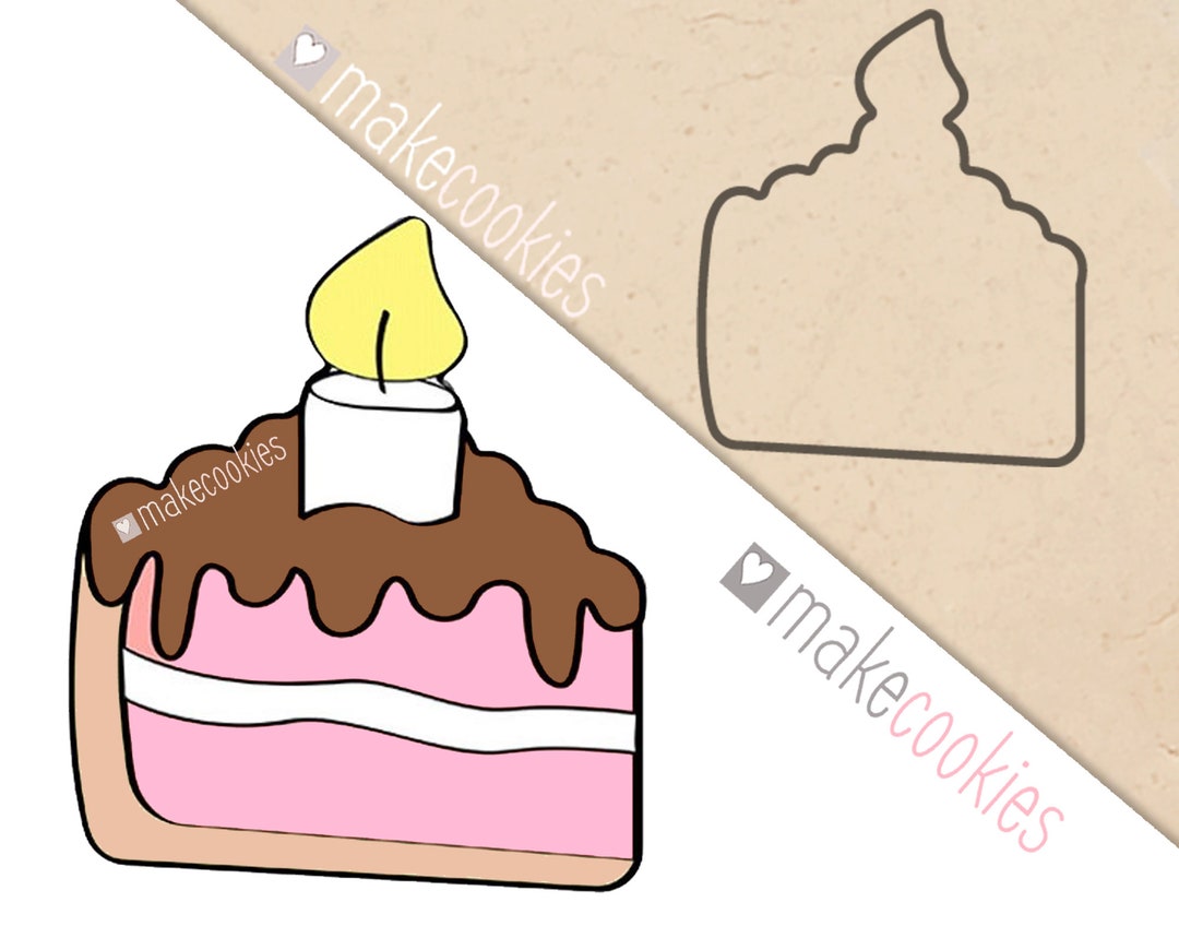 Birthday Cake Cookie Cutter L Cake Slice Cookie Cutter L 3D Printed L ...