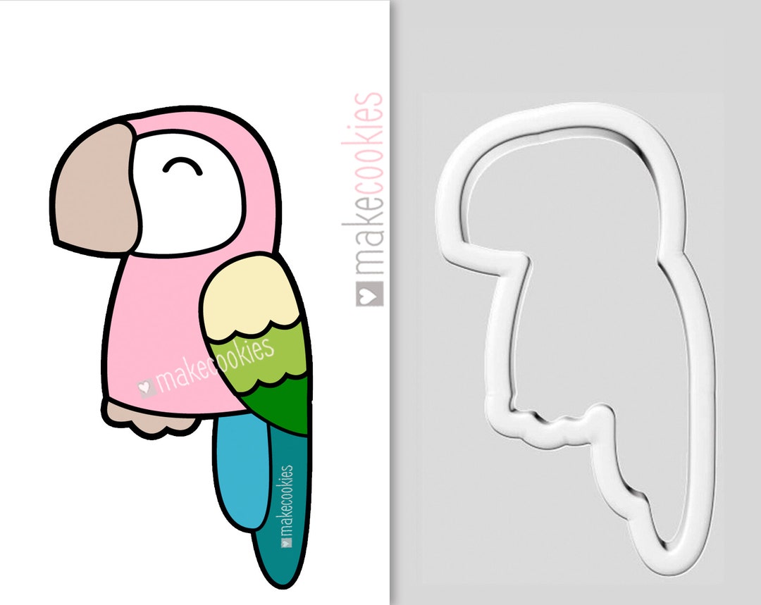Parrot Cookie Cutter, Budgie Cookie Cutter, Toucan Cookie Cutter ...
