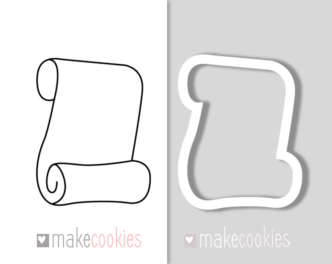 Scroll Cookie Cutter Outline, Fondant Cutters, Clay Cutters - Etsy
