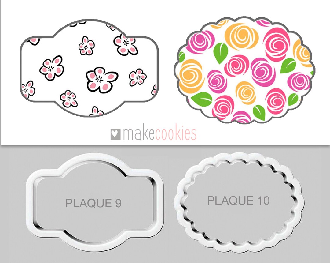 Plaque Cookie Cutter, Frame Cookie Cutters, Fondant Cutters, Polymer ...