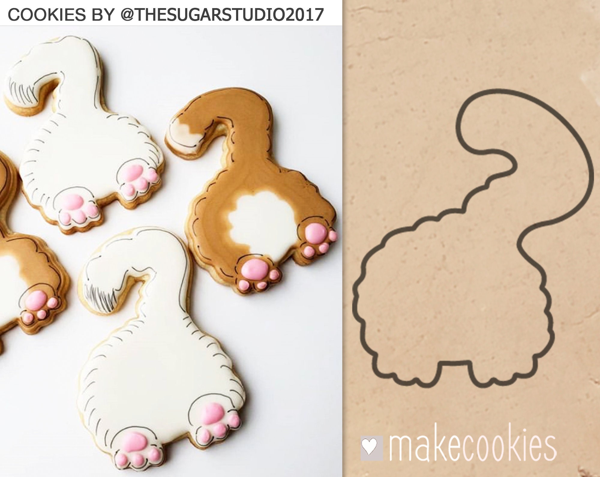 Cute Cat Cookie Cutter Funny Cat Butt Cutter Fondant Cutter - Etsy