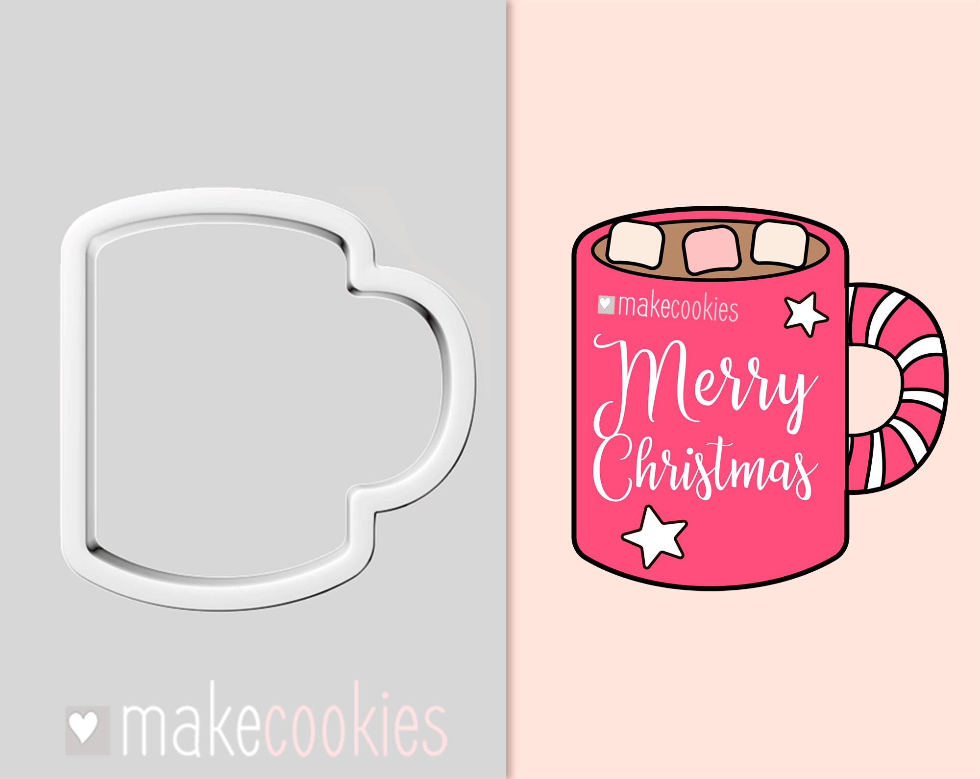 Mug Cookie Cutter 1 Christmas cookie cutters Thanksgiving | Etsy