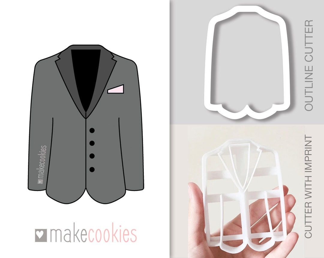 Jacket Cookie Cutter, Fondant Cutter, Wedding Cutters, Father's Day - Etsy