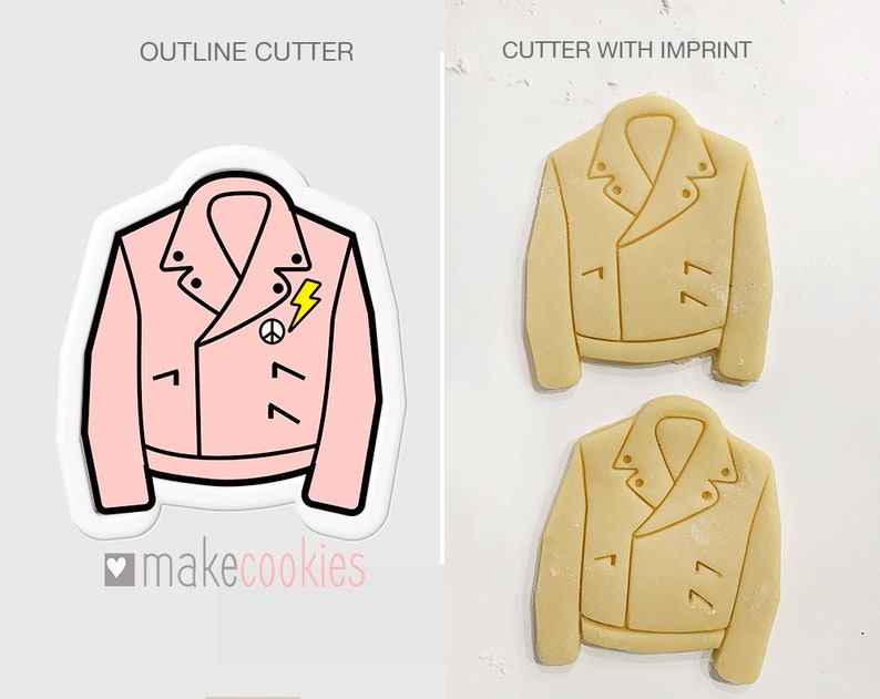 Biker Jacket Cookie Cutter Fondant cutter Wedding favors | Etsy