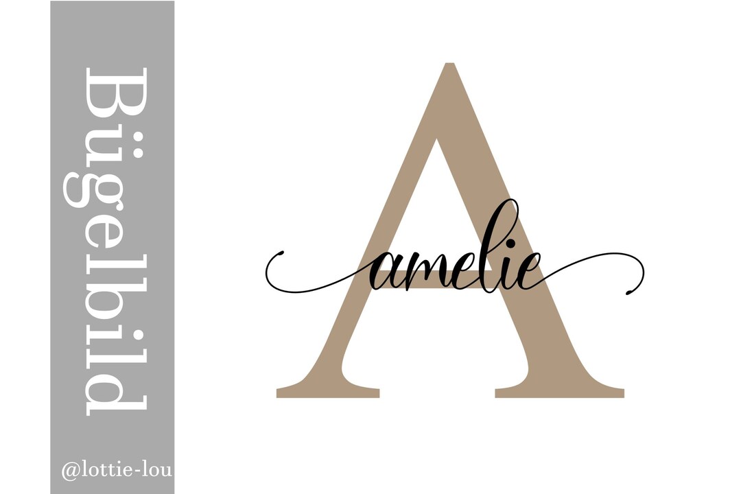 Bügelbild Buchstabe Initialen mit Wunschname oder Text Statement Shirt ...